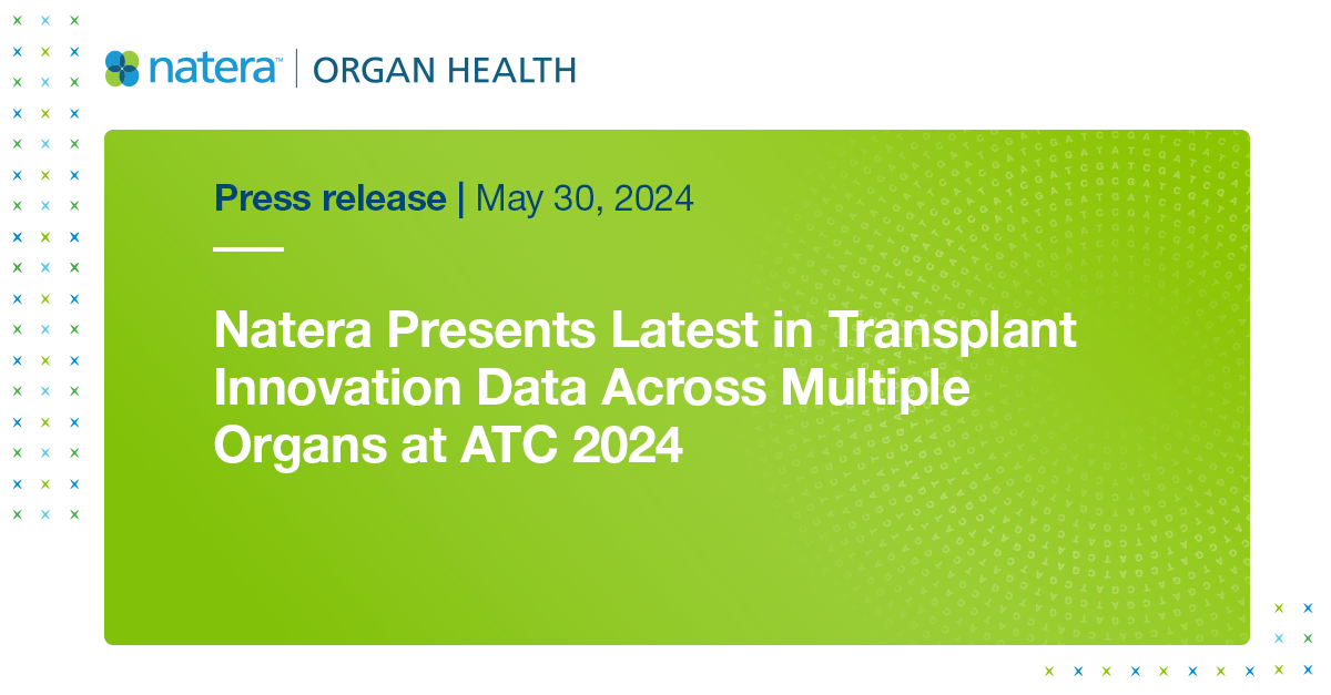 Natera Presents Latest in Transplant Innovation Data Across Multiple ...